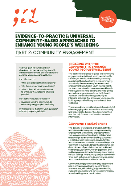 Part 1: Universal, community-based approaches to enhance young people’s ...