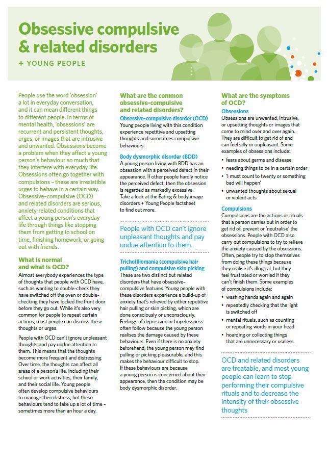 Obsessive compulsive & related disorders and young people - Orygen, The ...